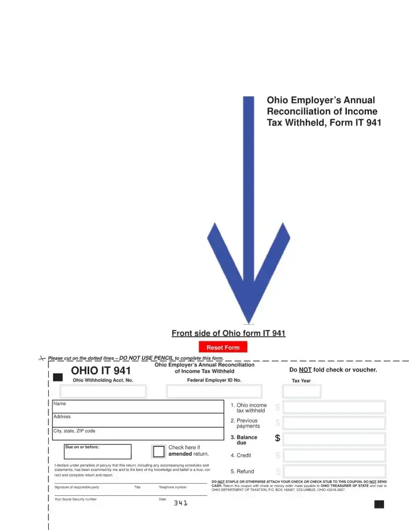 Fill in a Valid Ohio It 941 Template Here » Ohio Documents Online