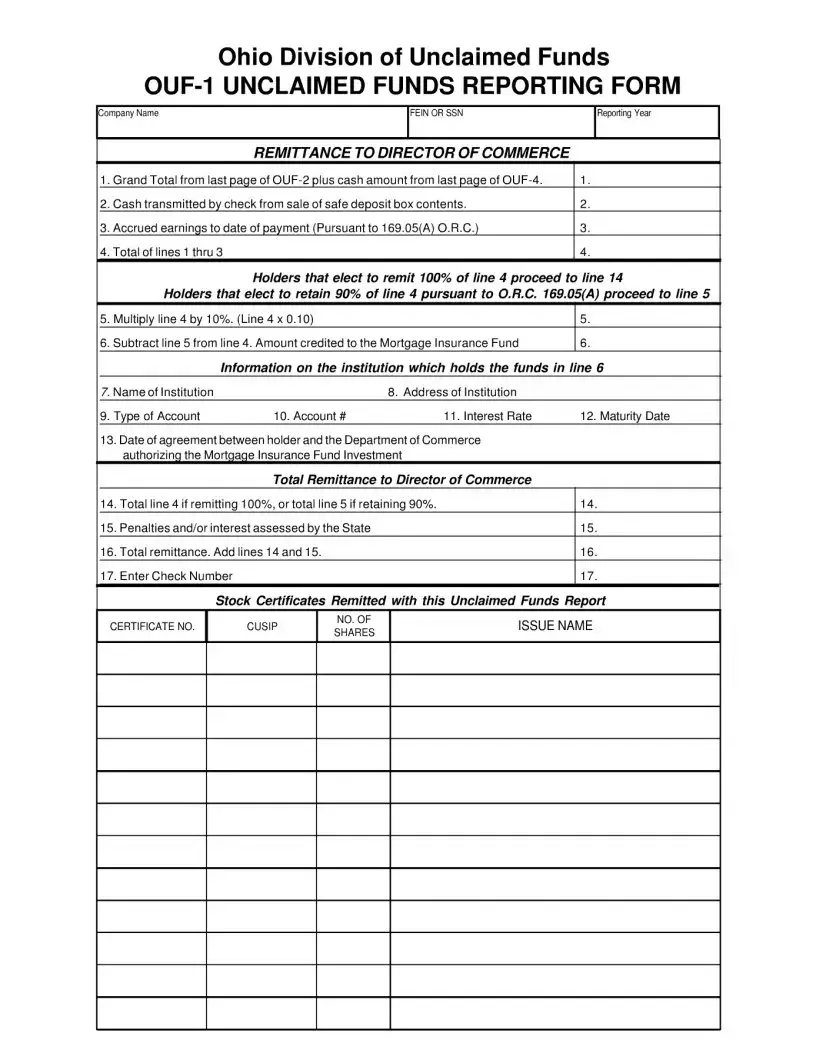 Fill in a Valid Ohio Unclaimed Template Here » Ohio Documents Online