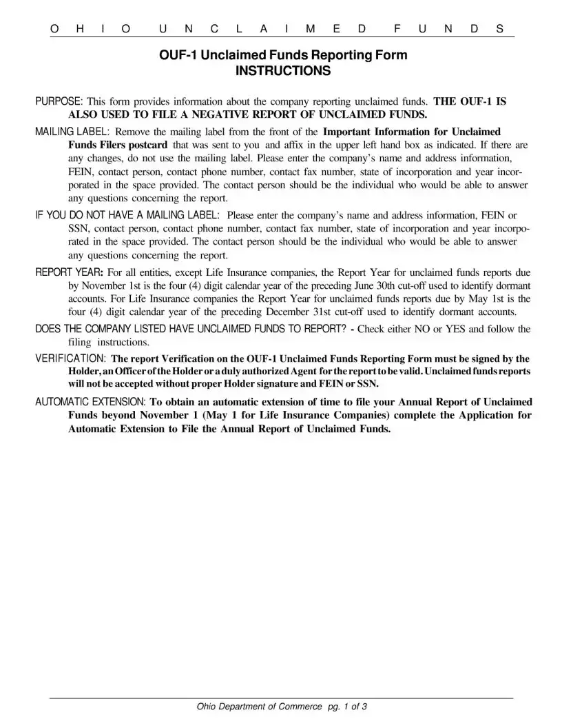 Fill in a Valid Ohio Unclaimed Template Here » Ohio Documents Online